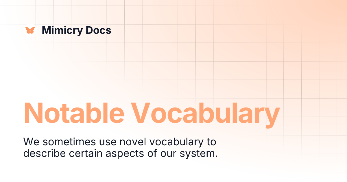 Notable Vocabulary | Mimicry Docs
